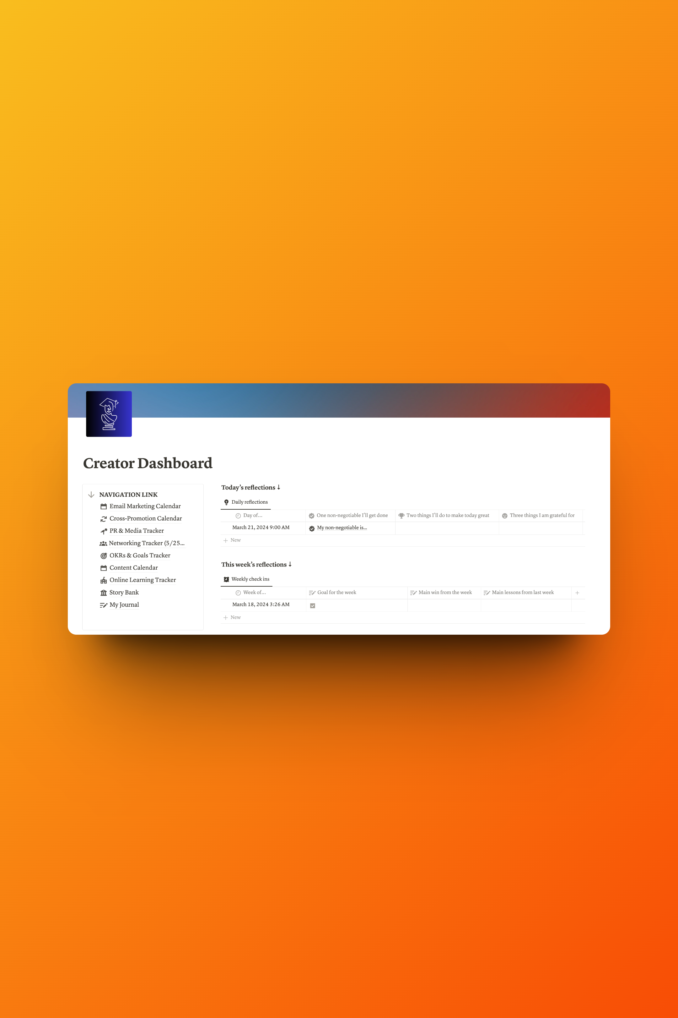 Free Creator Dashboard - Alt Marketing School
